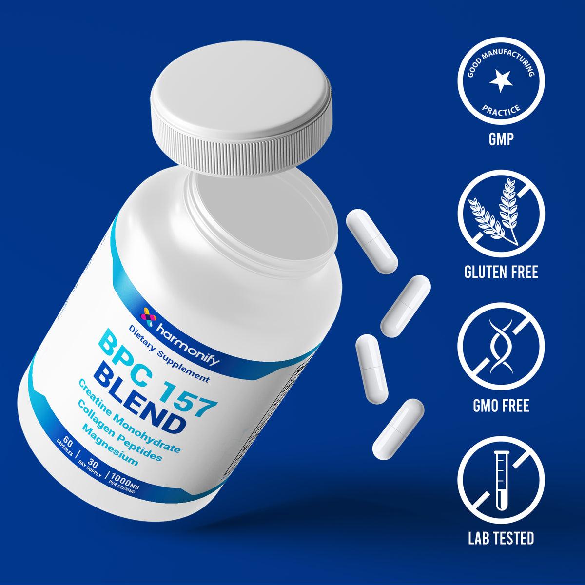 HARMONIFY BPC-157 Blend – with Creatine Monohydrate, Collagen Peptides